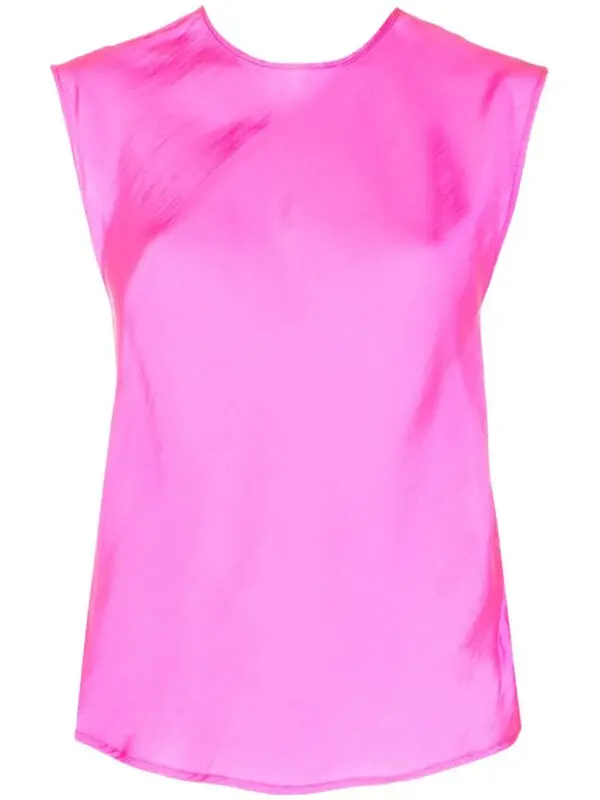 FORTE_FORTE Sleeveless Satin Blouse - Pink