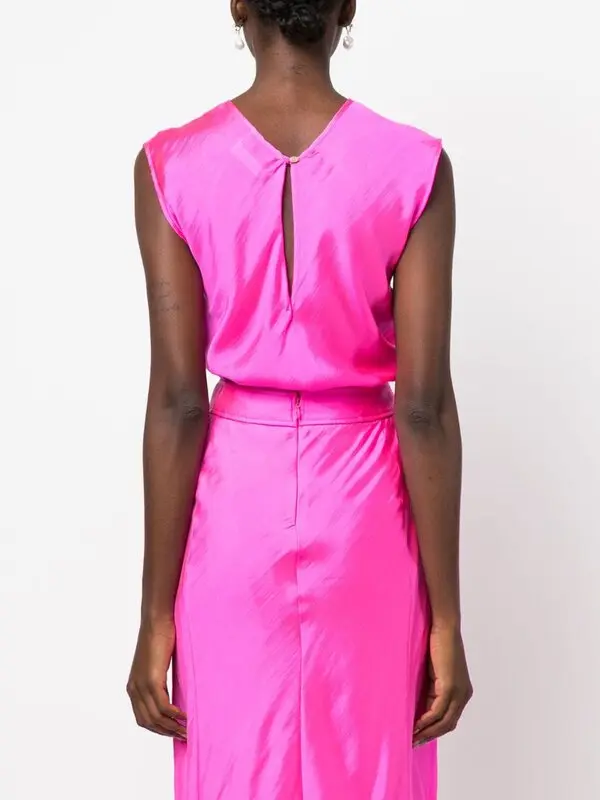 FORTE_FORTE Sleeveless Satin Blouse - Pink