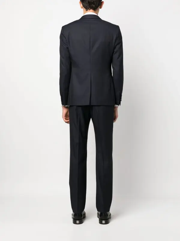 Tagliatore Single-breasted Virgin Wool Suit - Blue