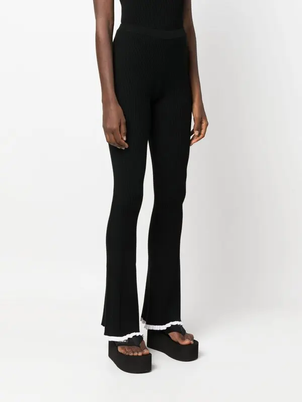 MSGM Intarsia-knit High-waisted Trousers