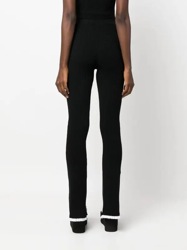 MSGM Intarsia-knit High-waisted Trousers