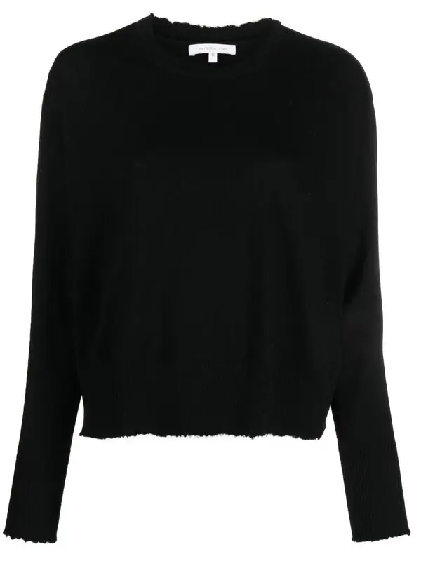 Patrizia Pepe Distressed-finish Wool Jumper - Black
