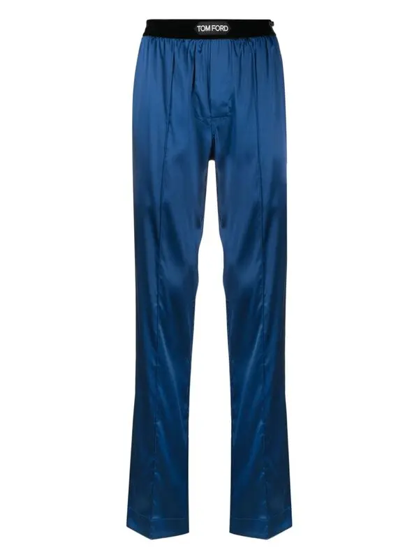 TOM FORD Logo-waistband Silk Trousers