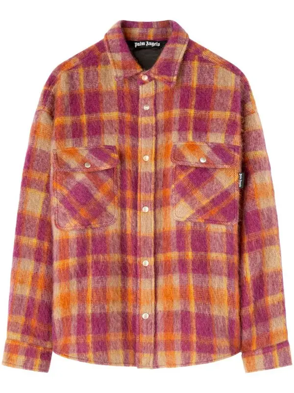 Palm Angels Plaid-print Shirt Jacket - Pink