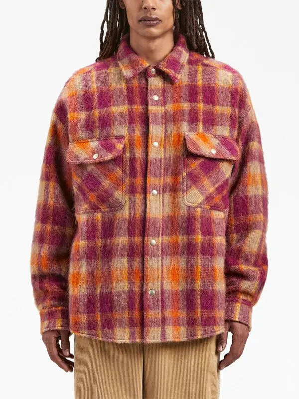 Palm Angels Plaid-print Shirt Jacket - Pink