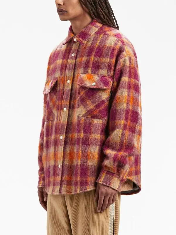 Palm Angels Plaid-print Shirt Jacket - Pink