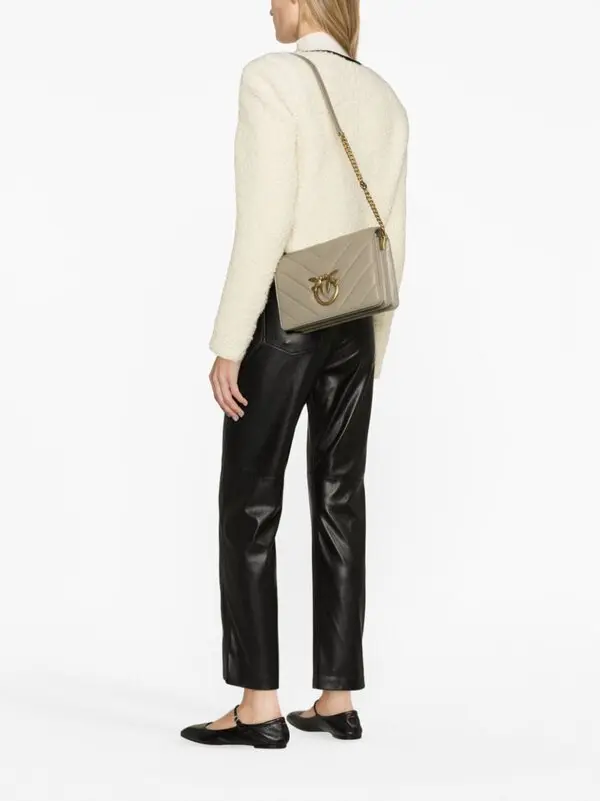 Pinko Classic Love Leather Shoulder Bag