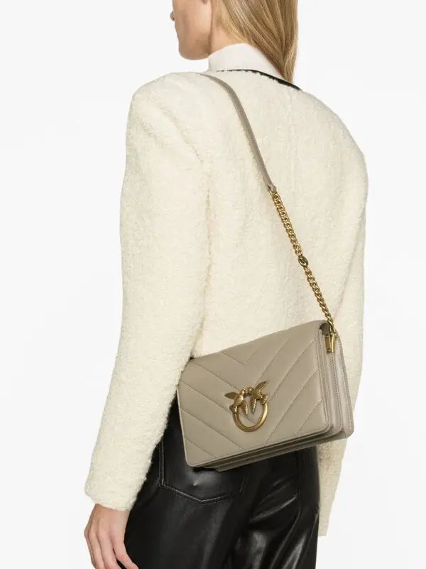 Pinko Classic Love Leather Shoulder Bag
