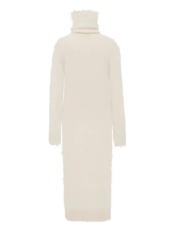 Saint Laurent Roll-neck Mohair Long Dress