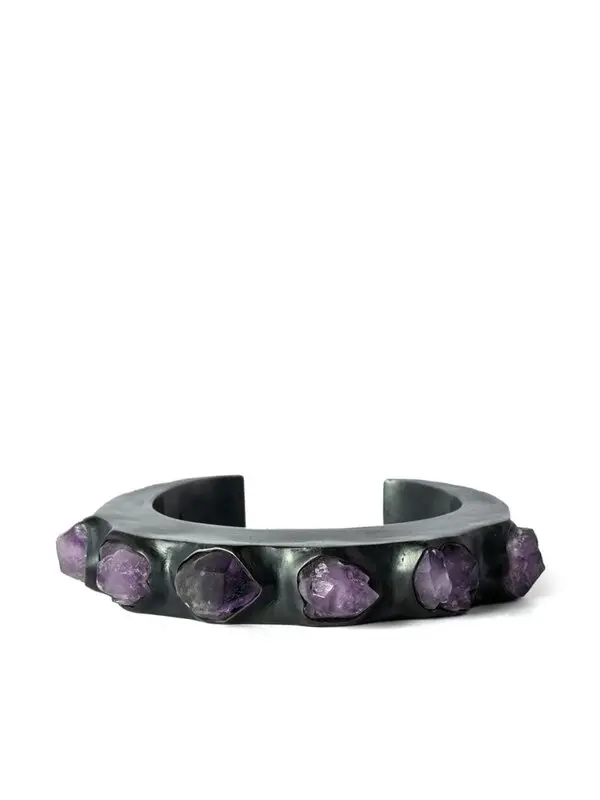 PARTS OF FOUR Crescent Amethyst Bracelet - Black