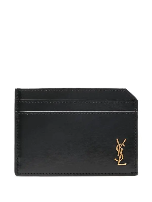 Saint Laurent Tiny Cassandre Card Holder - Black