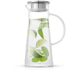 JOYJOLT Breeze 50-oz Glass Water Pitcher With S S Lid - One-color