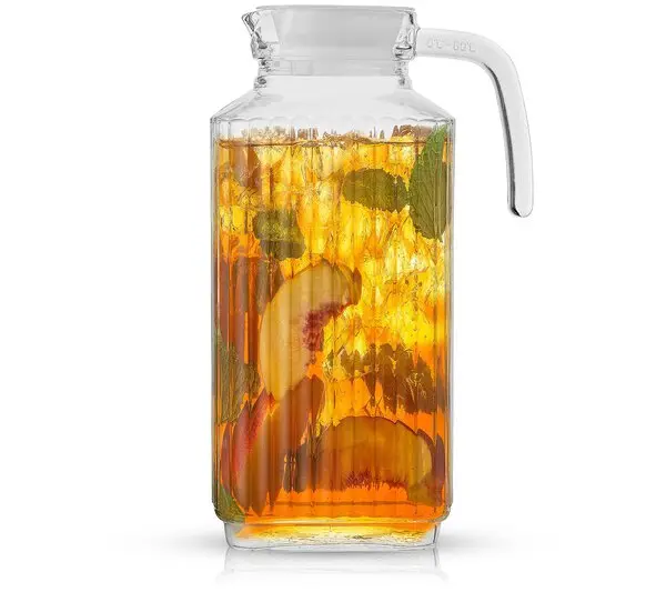 JOYJOLT Beverage Serveware 60-oz Glass Pitcher Ith Handle - One-color