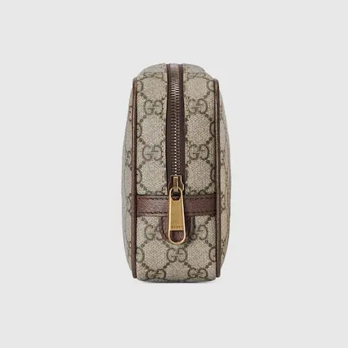 Gucci Savoy Toiletry Case With Web - Beige And Ebony Supreme