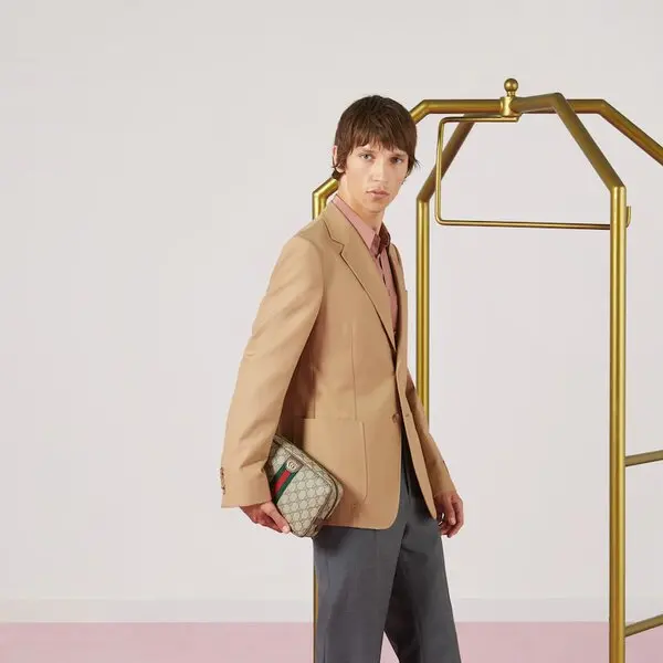 Gucci Savoy Toiletry Case With Web - Beige