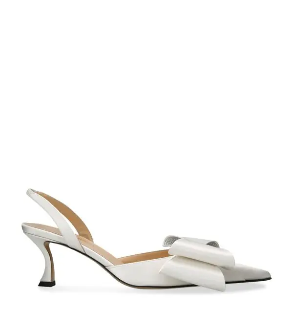Mach & Mach Satin Le Cadeau Slingback Mules 65