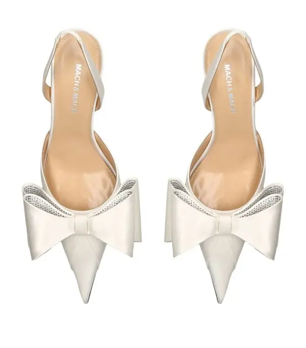 Mach & Mach Satin Le Cadeau Slingback Mules 65