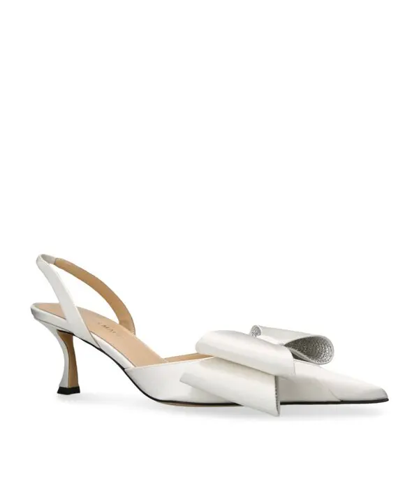 Mach & Mach Satin Le Cadeau Slingback Mules 65