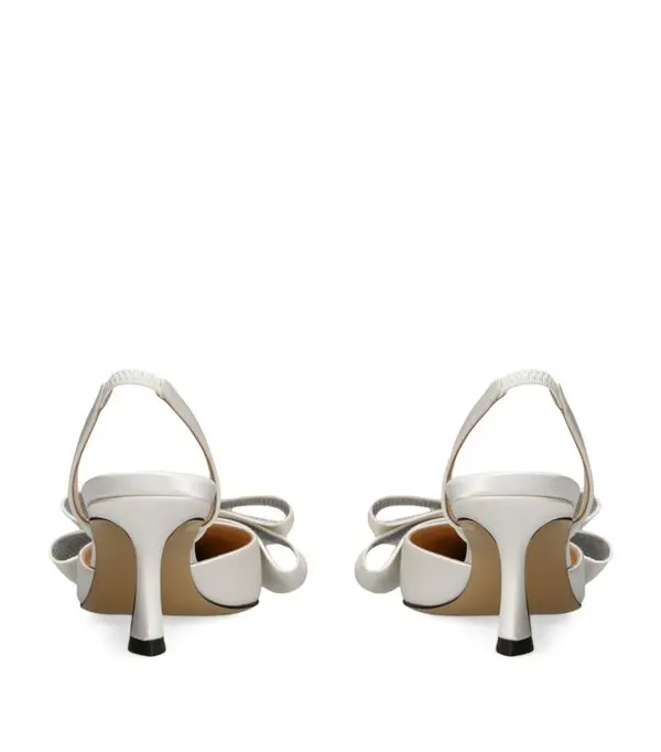 Mach & Mach Satin Le Cadeau Slingback Mules 65