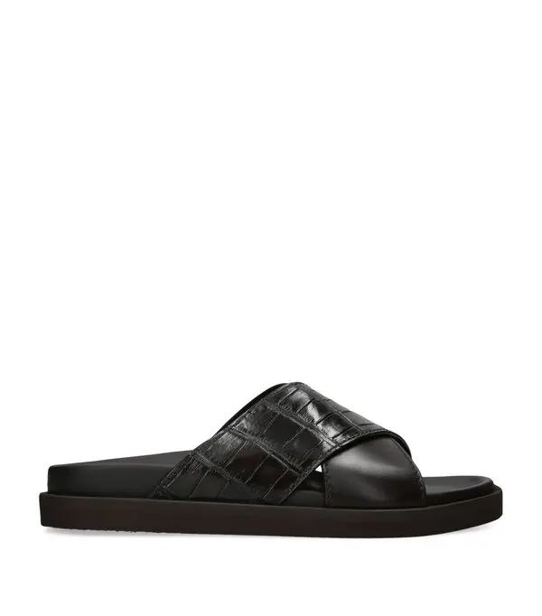 Zegna Crocodile Leather Panarea Slides