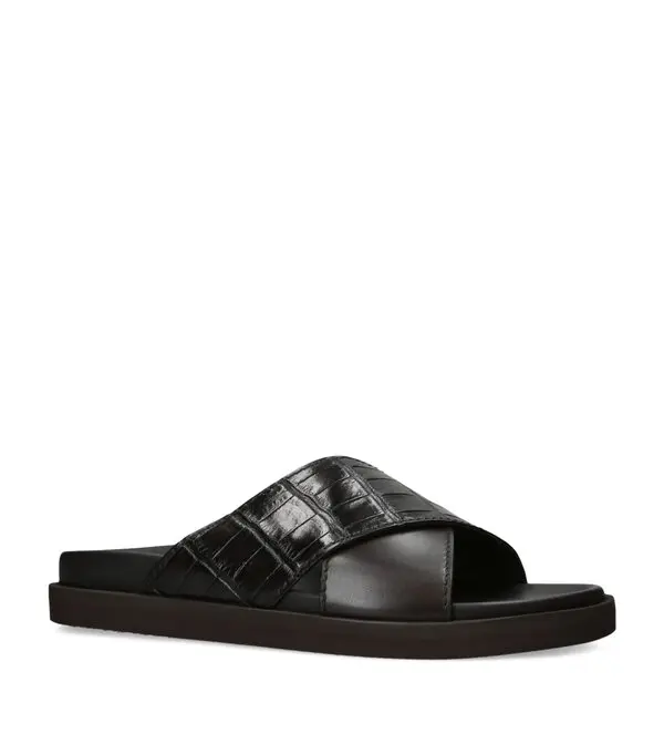 Zegna Crocodile Leather Panarea Slides