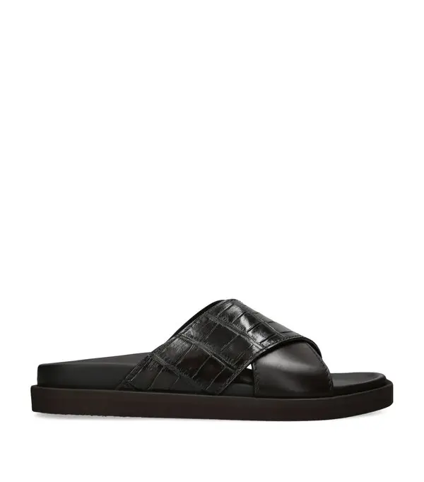 Zegna Crocodile Leather Panarea Slides