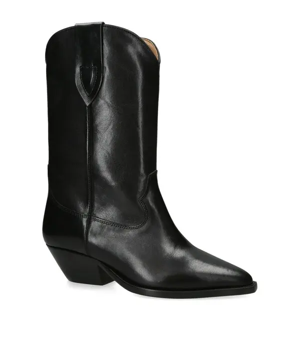 Isabel Marant Étoile Leather Cowboy Boots - Black