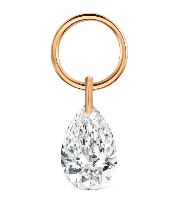 MARIA TASH Diamond Pear Floating Charm - Rose Gold
