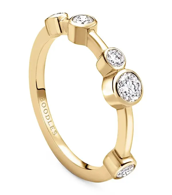 BOODLES Gold And Diamond Raindance Half-hoop Ring - Yellow