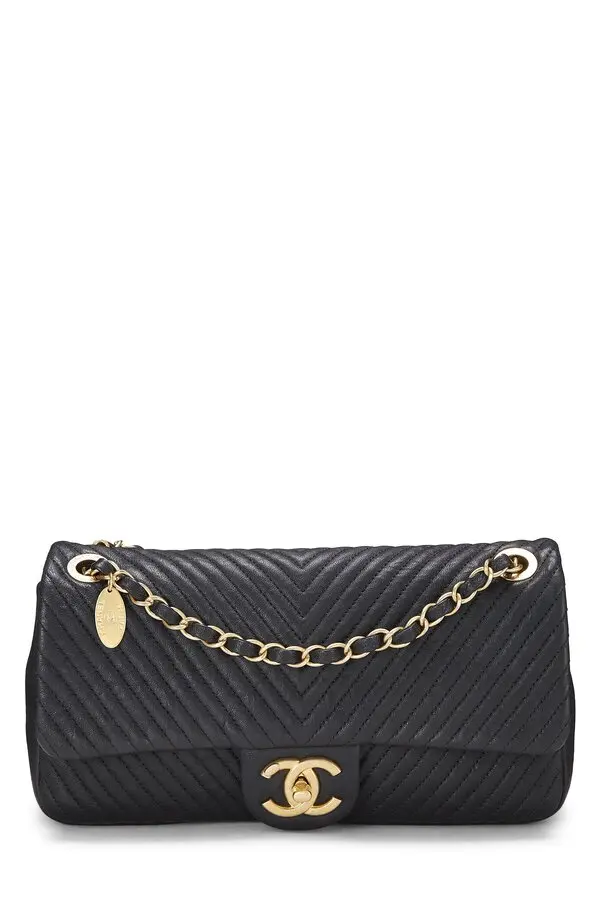 Chanel Surpique Chevron Calfskin Flap Small