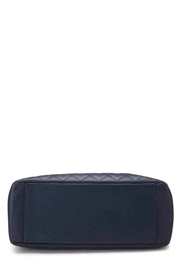 Chanel Quilted Caviar Grand Shopping Tote - Navy