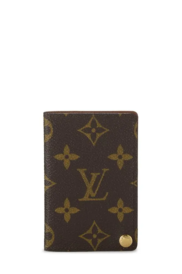 LOUIS VUITTON Monogram Canvas Pression Card Holder - Brown