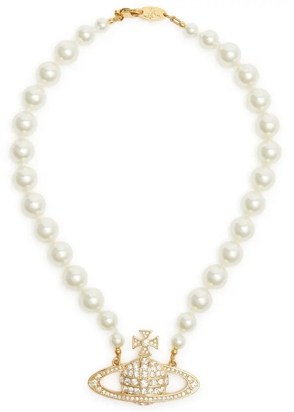 VIVIENNE WESTWOOD Bas Relief Orb Faux Pearl Choker - Gold