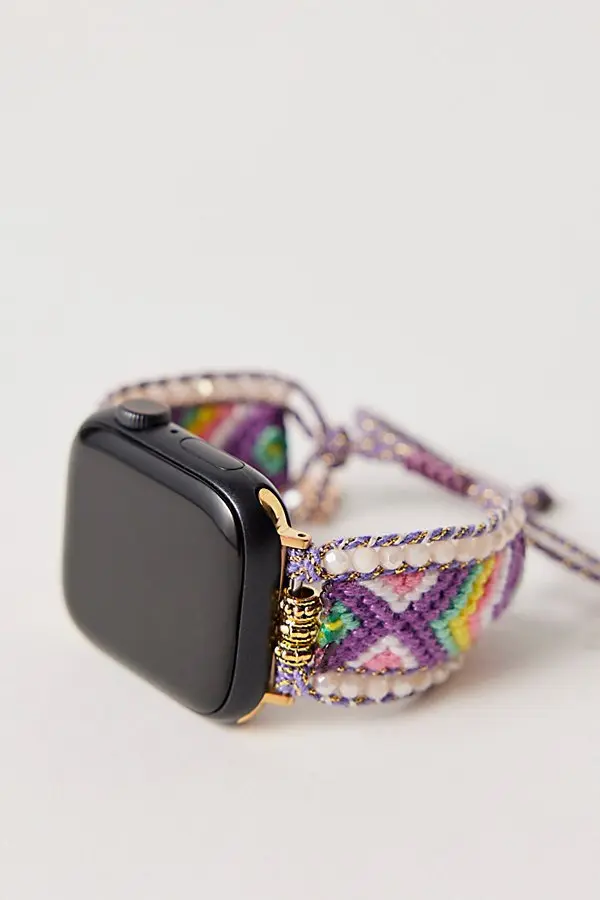 CAPE DIABLO Friendship Beaded Apple Watch Band - Royal Plum