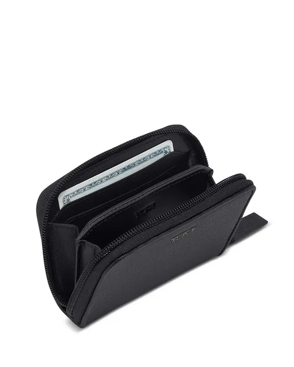 Tumi Nassau Slg Leather Embossed Zip Card Case