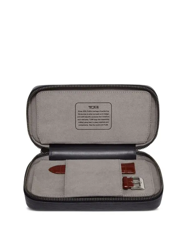 Tumi Nassau Slg Leather Embossed Travel Watch Case