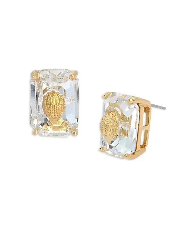 Kurt Geiger Signature Stone Stud Earrings - Gold