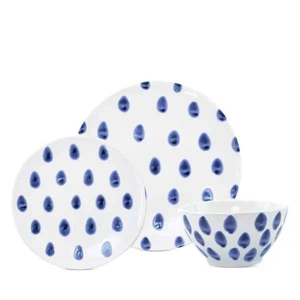 VIETRI Santorini Dot 3 Piece Place Setting - Blue