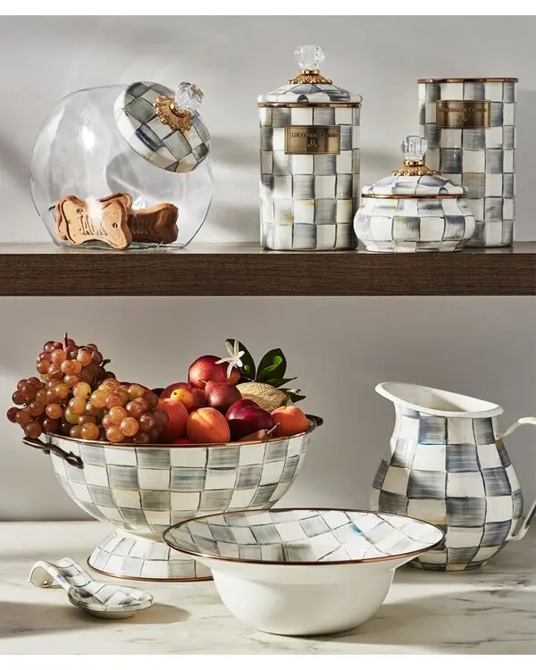 MACKENZIE-CHILDS Sterling Check Cookie Jar - Multi