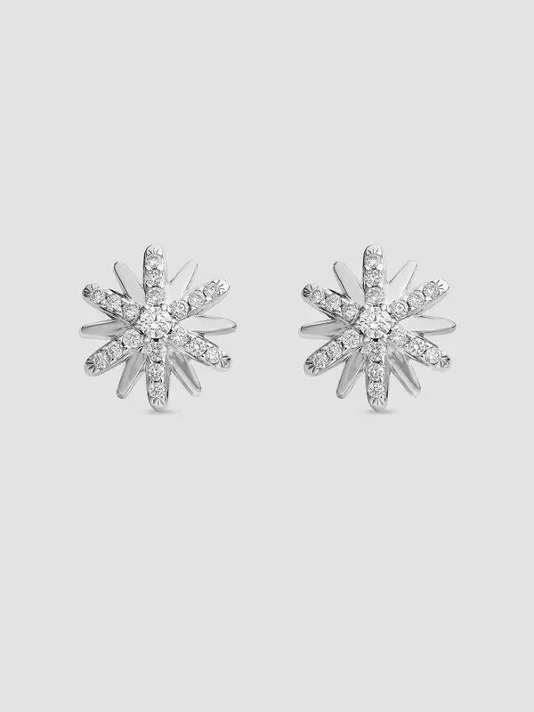 David Yurman Petite Starburst Stud Earrings In With Diamonds, 10mm - Diamond