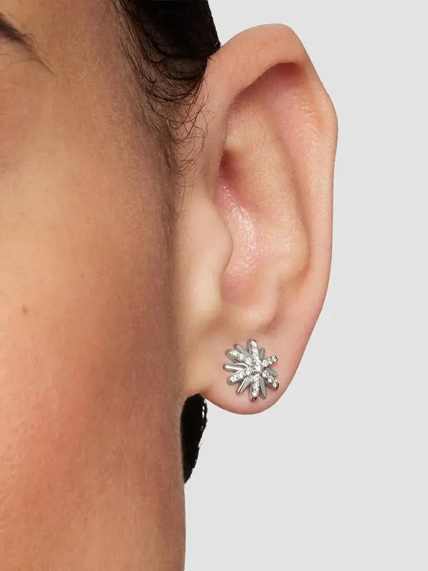 David Yurman Petite Starburst Stud Earrings In With Diamonds, 10mm