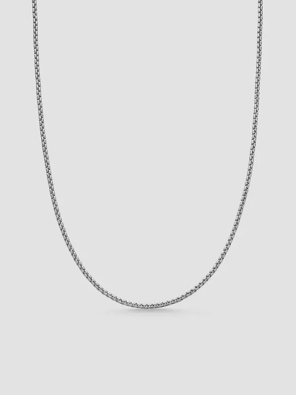 David Yurman Box Adjustable Chain Necklace In Sterling - Silver