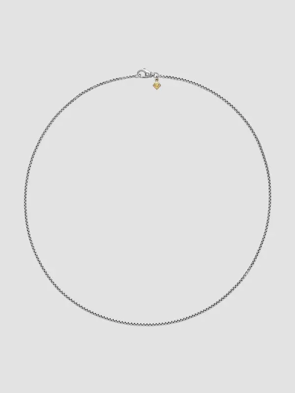 David Yurman Box Adjustable Chain Necklace In Sterling