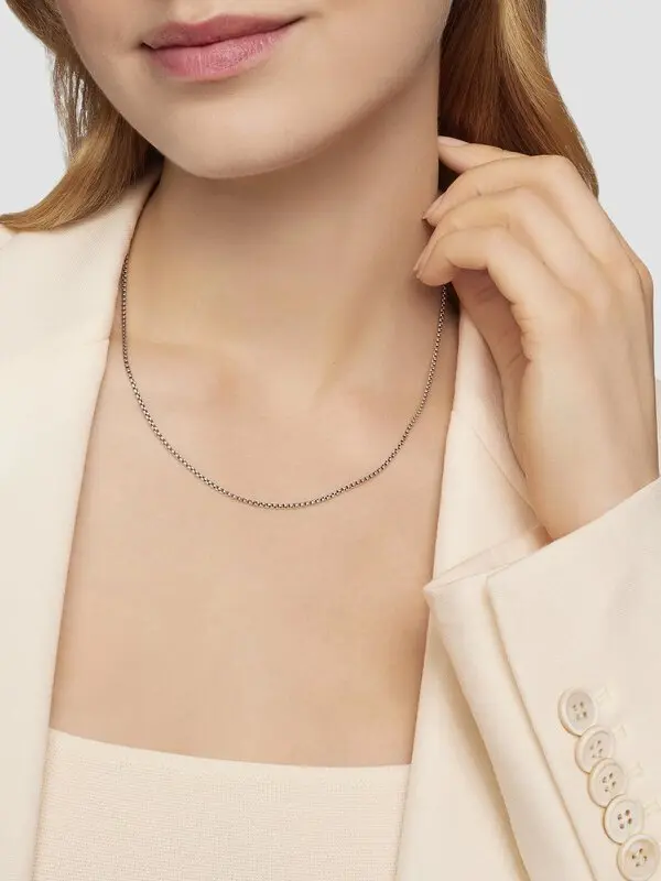 David Yurman Box Adjustable Chain Necklace In Sterling