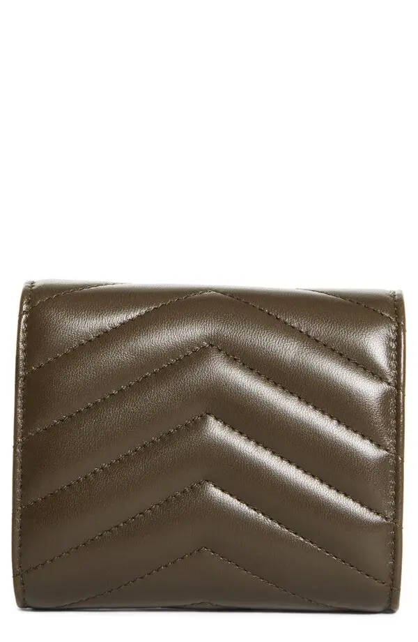 Saint Laurent Monogram Matelassé Leather Trifold Wallet