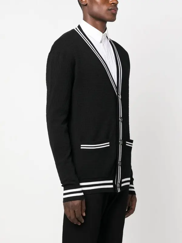Balmain Contrasting-trim V-neck Cardigan