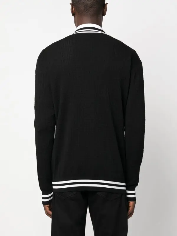 Balmain Contrasting-trim V-neck Cardigan