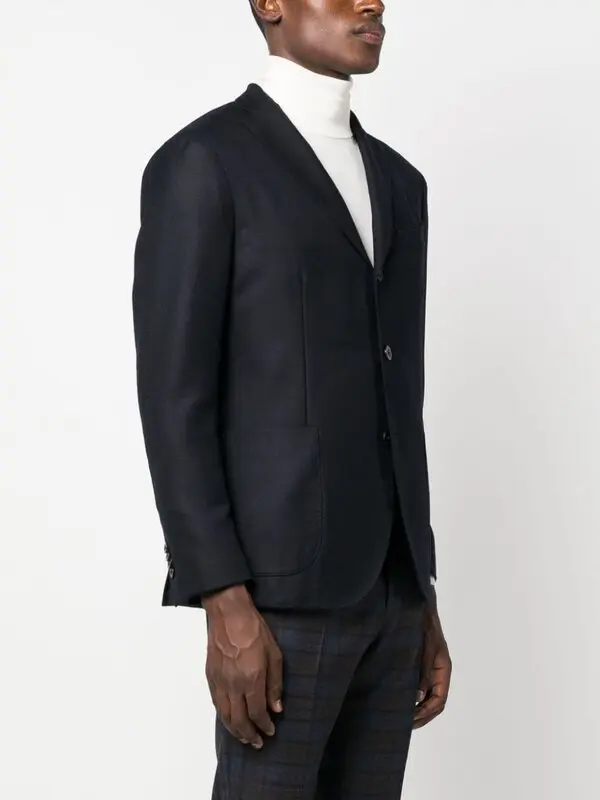 Boglioli Single-breasted Virgin Wool Blazer - Blue