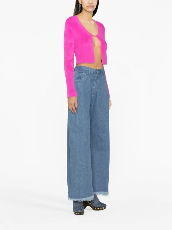 Jacquemus La Maille Logo-charm Cropped Knitted Cardigan