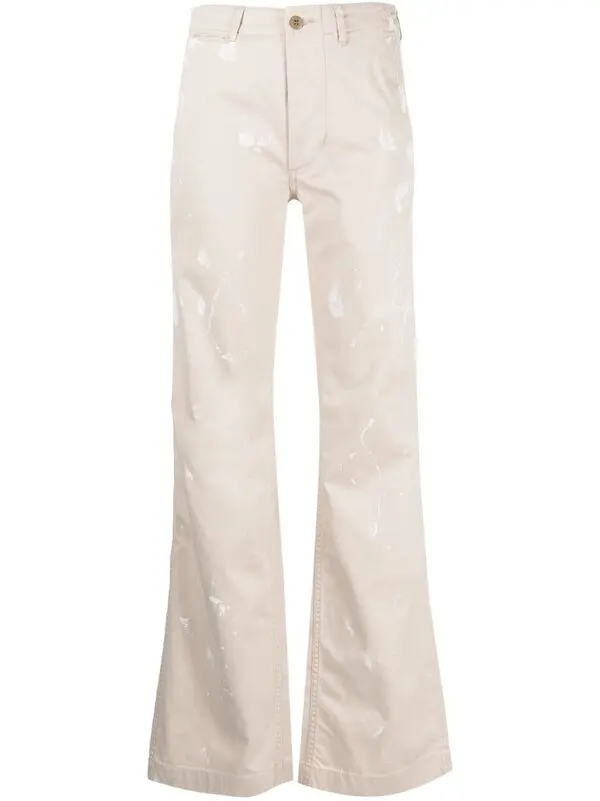 R13 Paint Splatter Flared Trousers